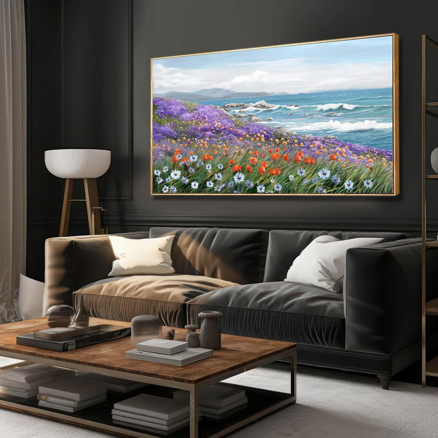 AatoeaX Coastal Painting Wall Art Ocean Daisy Farmhouse Picture for ...