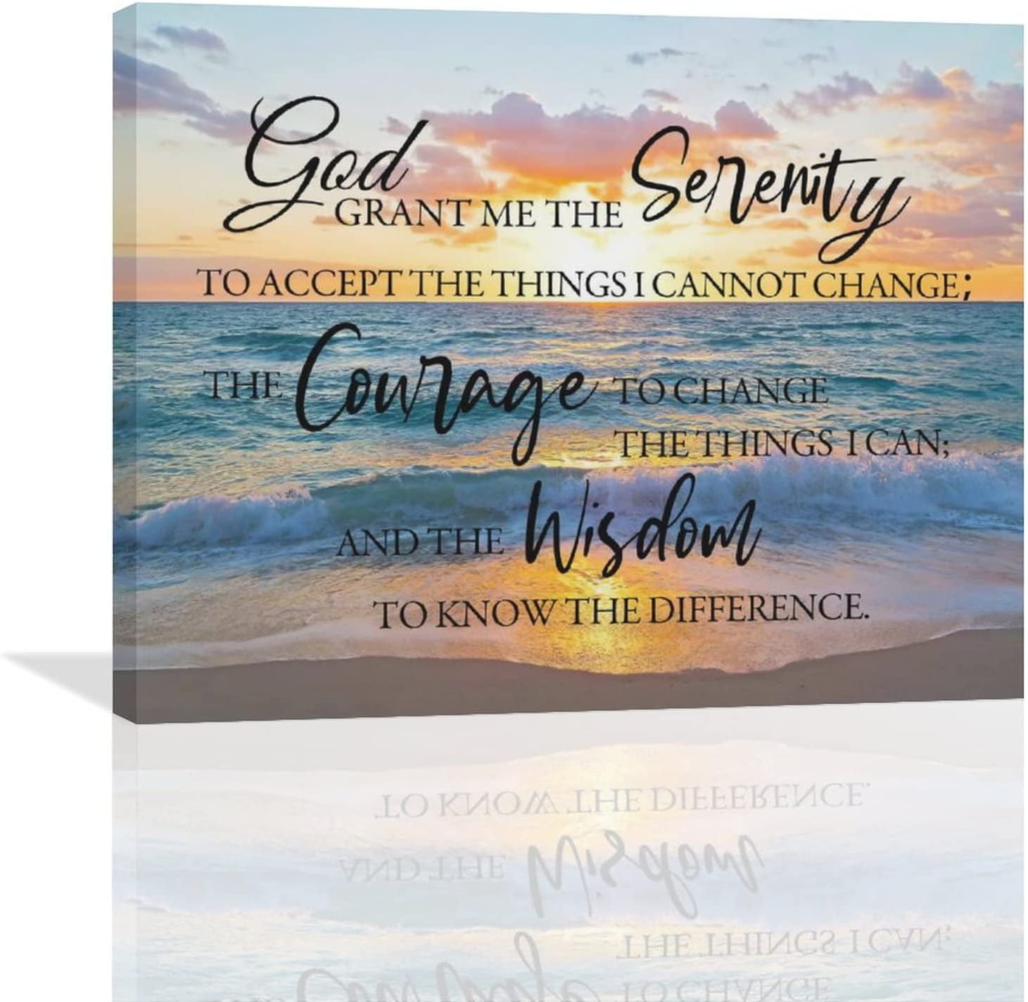 AatoeaX Coastal Serenity Prayer Wall Art Seascape Scripture Quotes ...