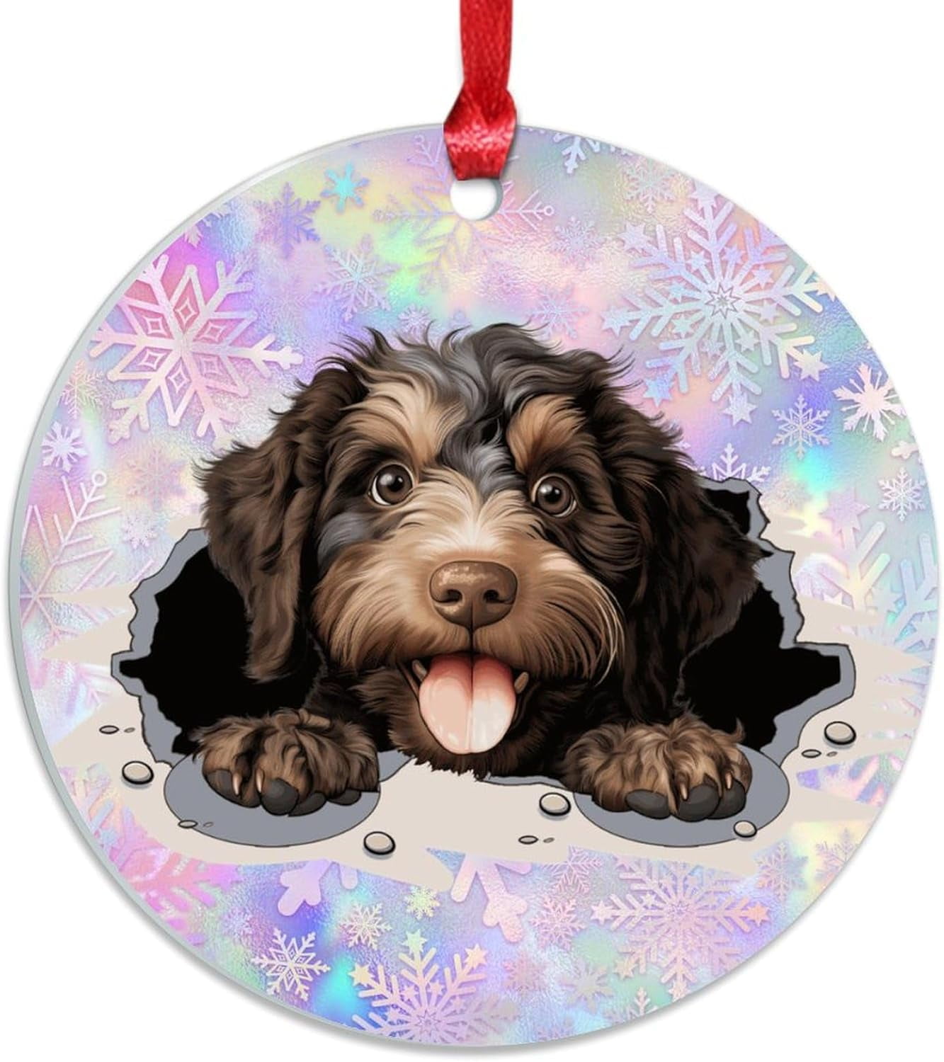 AatoeaX Cockapoo Snowflake Ornament: Cute Dog Design, Transparent ...