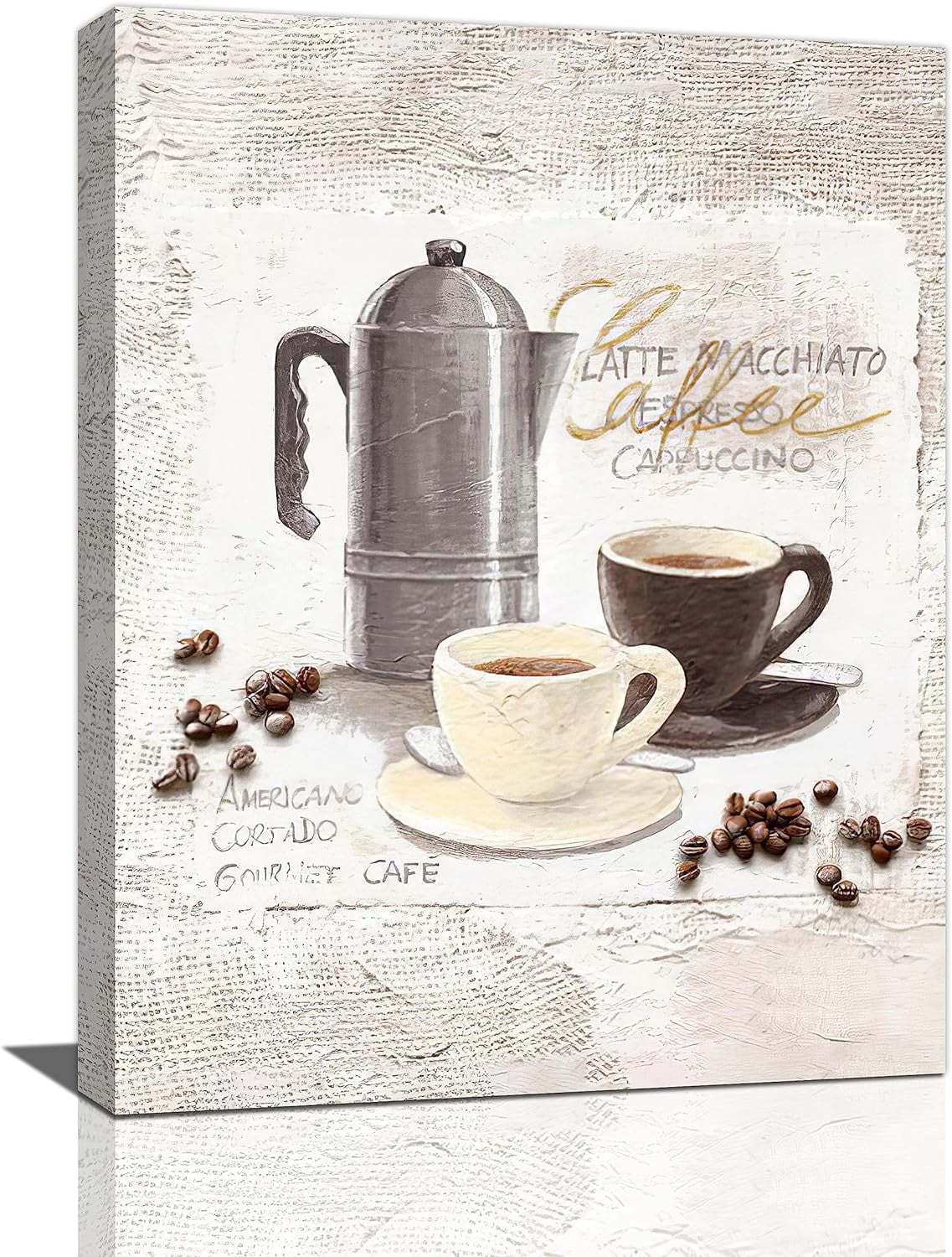 AatoeaX Coffee Wall Art Coffee Bean Coffee Cup Pictures Wall Decor ...