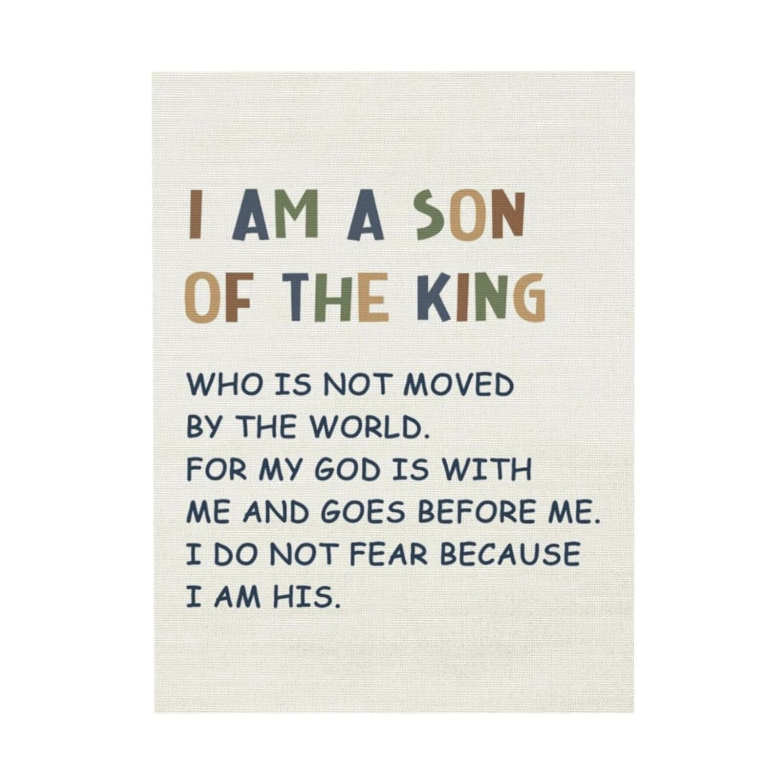 AatoeaX Color - Block "I Am a Son of the King" Scroll, Linen Canvas ...