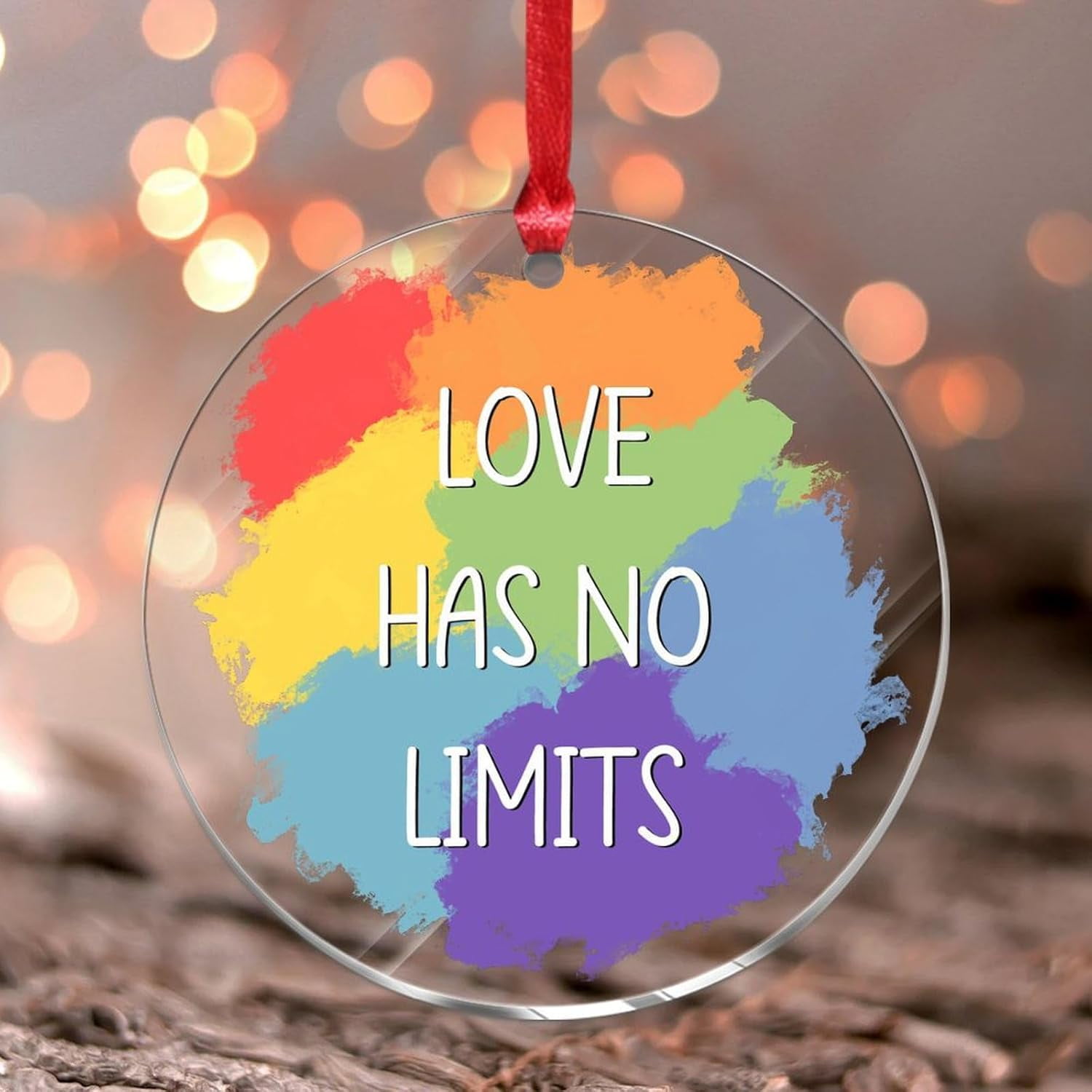 AatoeaX Color Splash “Love Has No Limits” Acrylic Ornament: Vibrant ...
