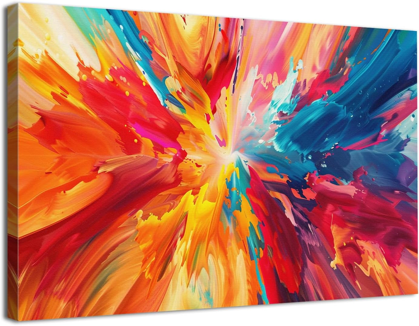 AatoeaX Colorful Abstract Canvas Wall Art for Living Room Blue Red Pink ...