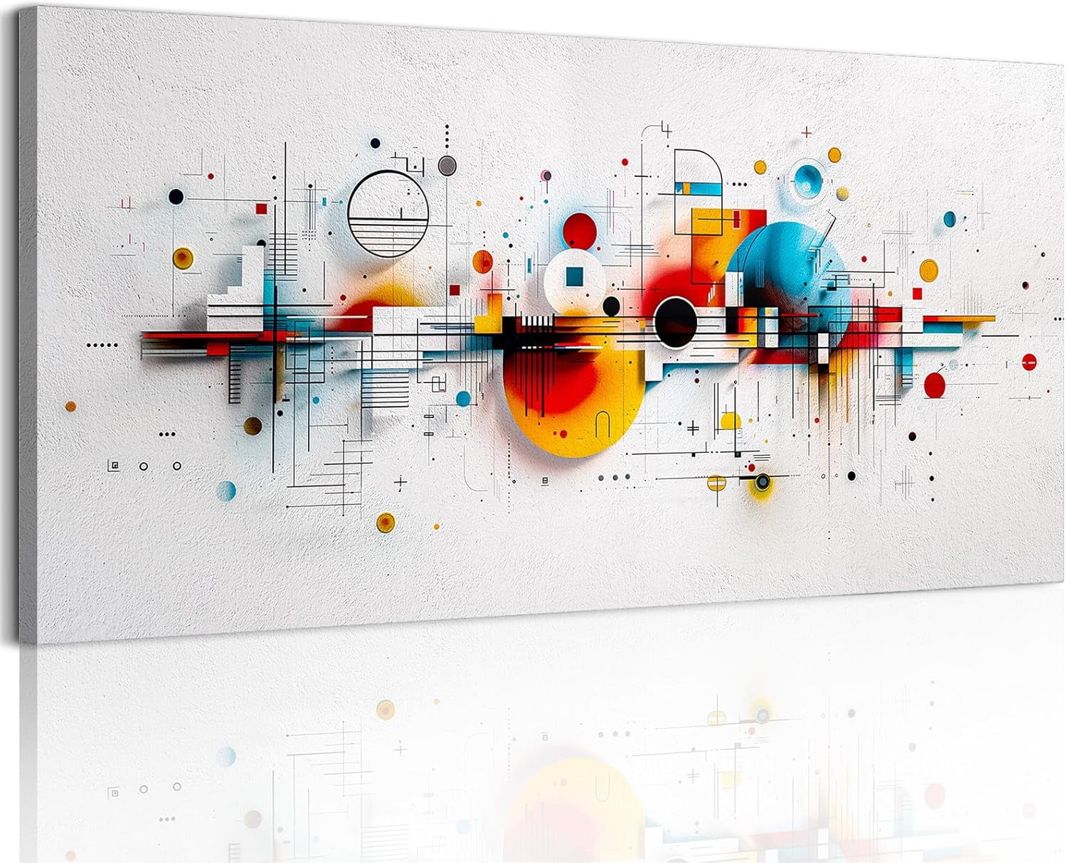 AatoeaX Colorful Abstract Wall Art, Geometric Dot Line Minimalist ...
