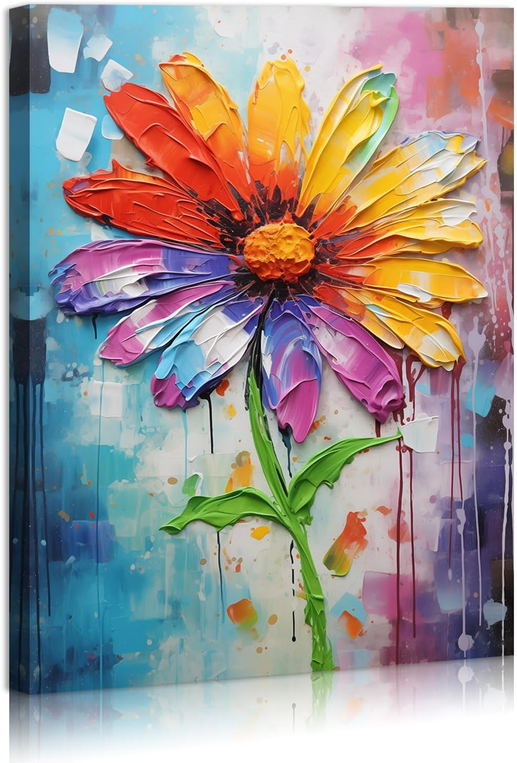 AatoeaX Colorful Daisy Canvas Picture Modern Abstract Oil Daisy Print ...