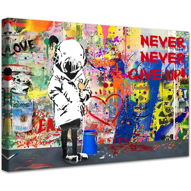 AatoeaX Colorful Graffiti Canvas Wall Art Banksy Pictures Decor Never ...