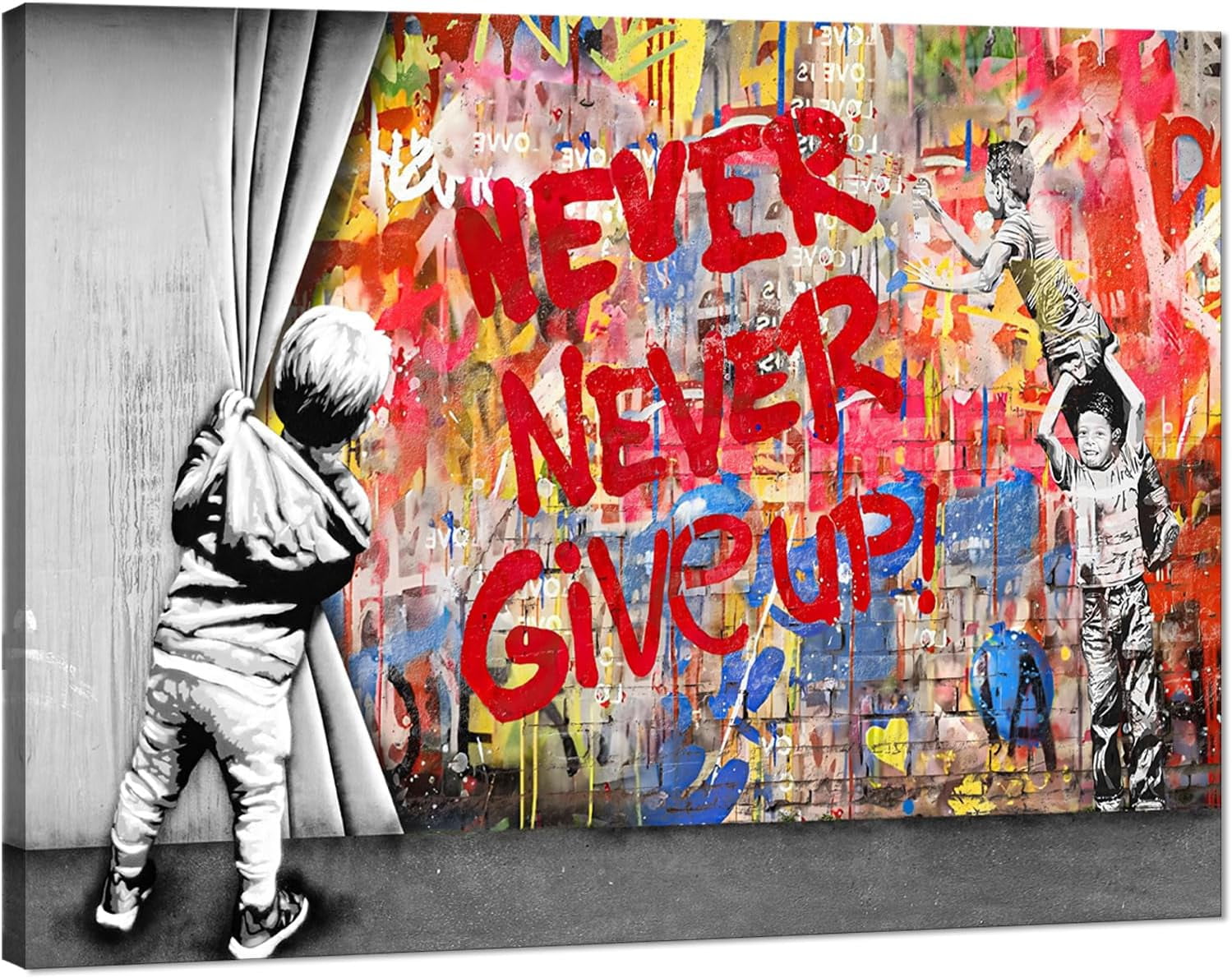 AatoeaX Colorful Graffiti Canvas Wall Art Inspirational Artwork Never ...