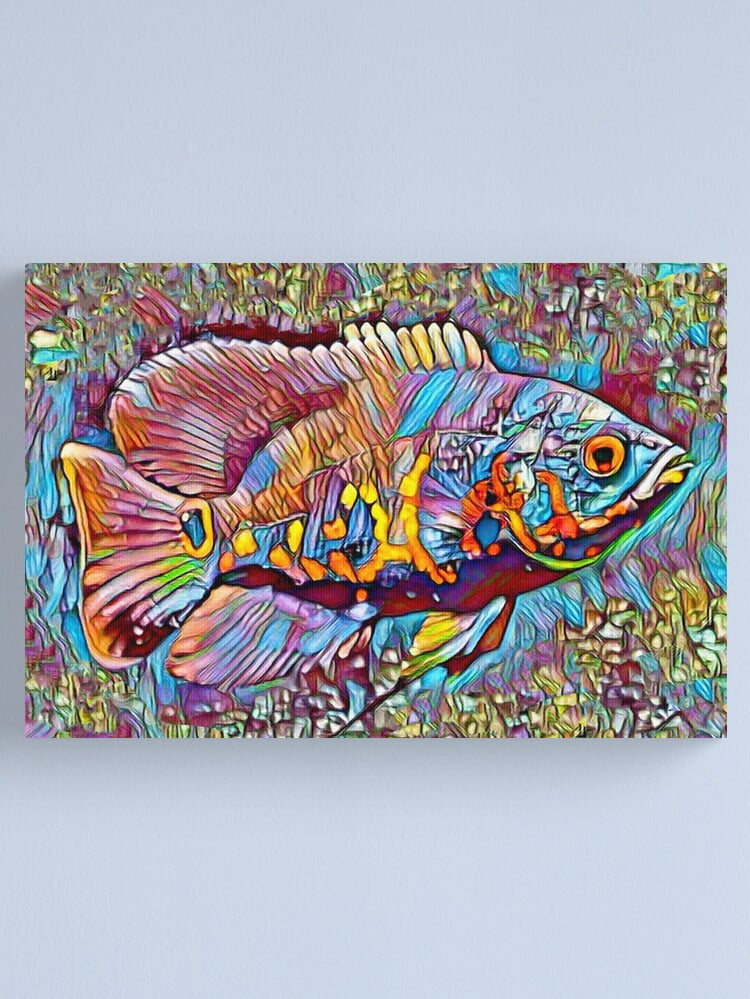 AatoeaX Colorful Oscar Cichlid Fish Canvas Print Modern Wall Art Canvas ...