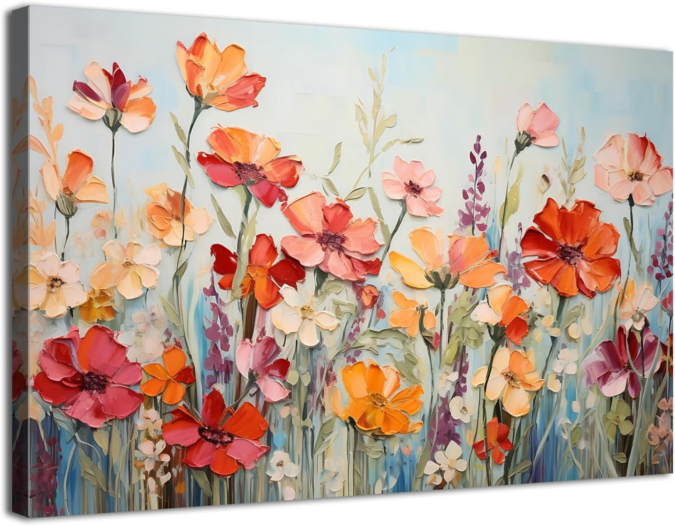 AatoeaX Colorful Wildflower Canvas Wall Art Daisy Poppy Floral Canvas ...