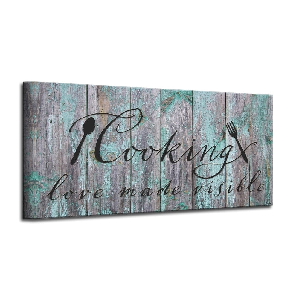 AatoeaX 'Cooking' Wrapped Canvas Kitchen Wall Art Modern Wall Art ...