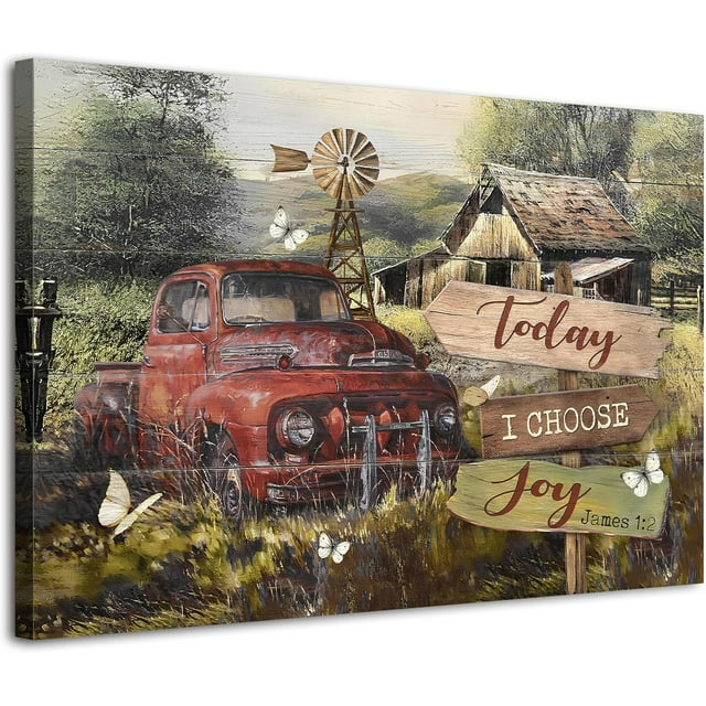 AatoeaX Country Farmhouse Wall Art Windmill Barn Wall Decor for Kitchen ...