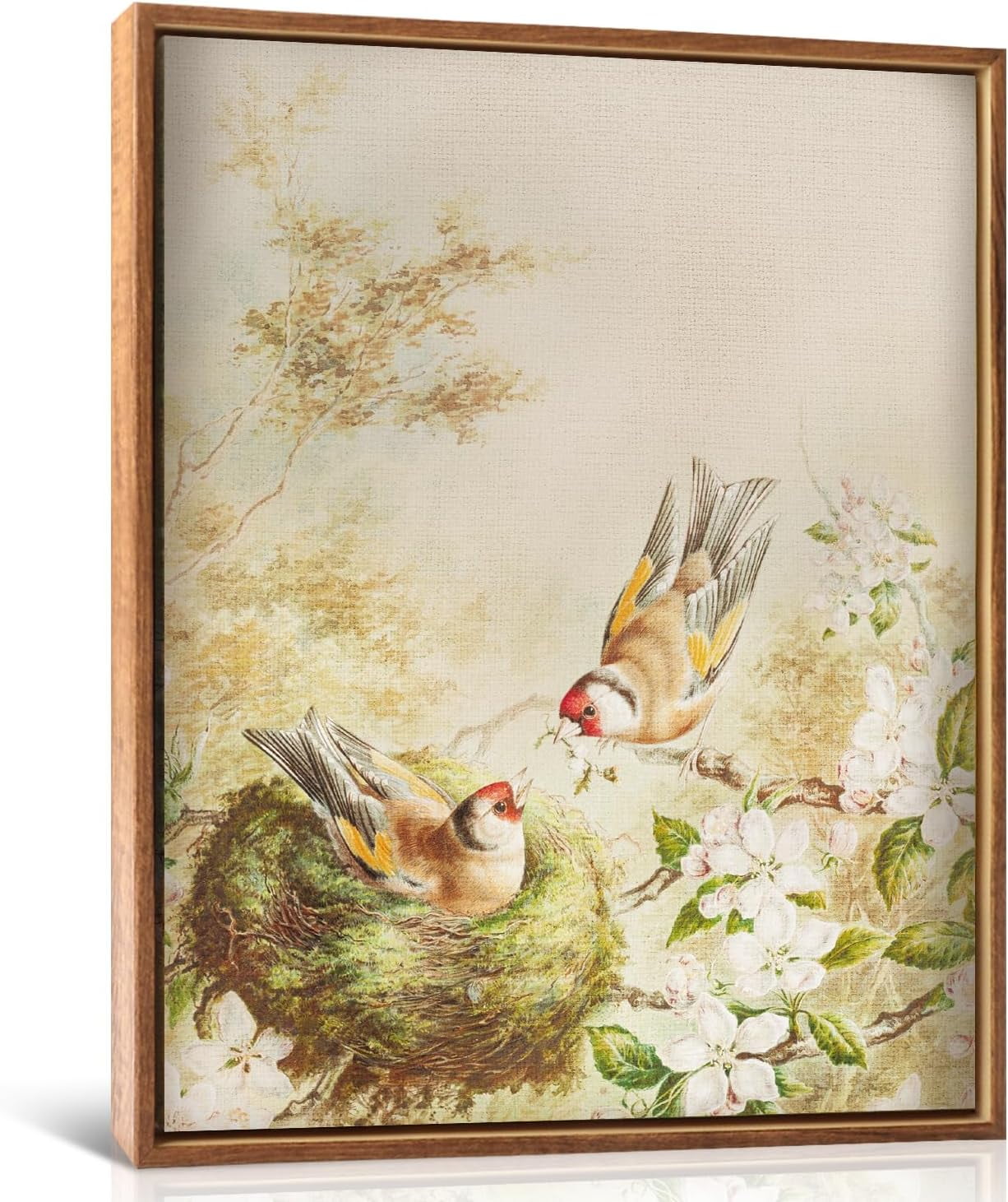 AatoeaX Couple Birds Oil Birds Nest Canvas Wall Art Botanical Bird ...