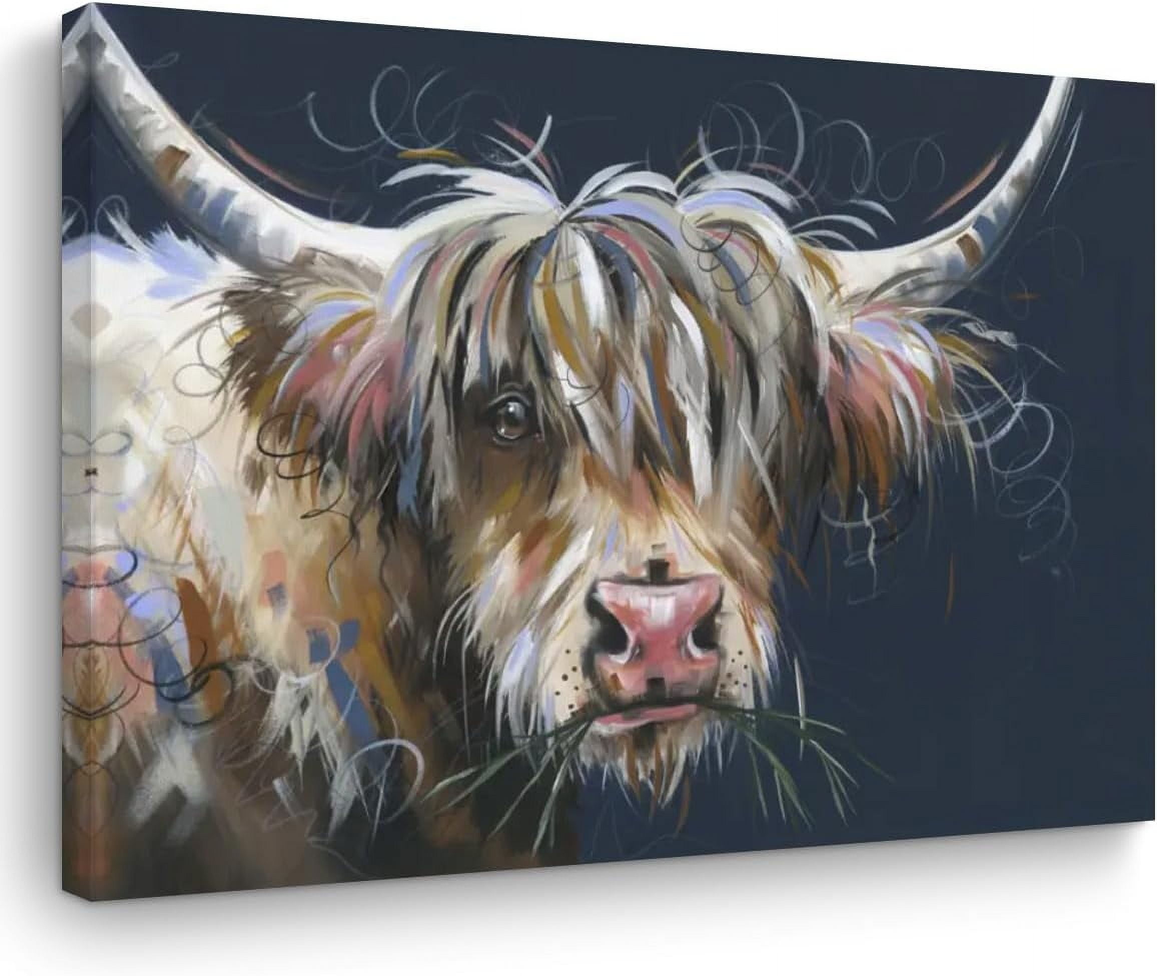 AatoeaX Cow Wall Art Art Western Wall Decor Funny Cows with Bandanas ...