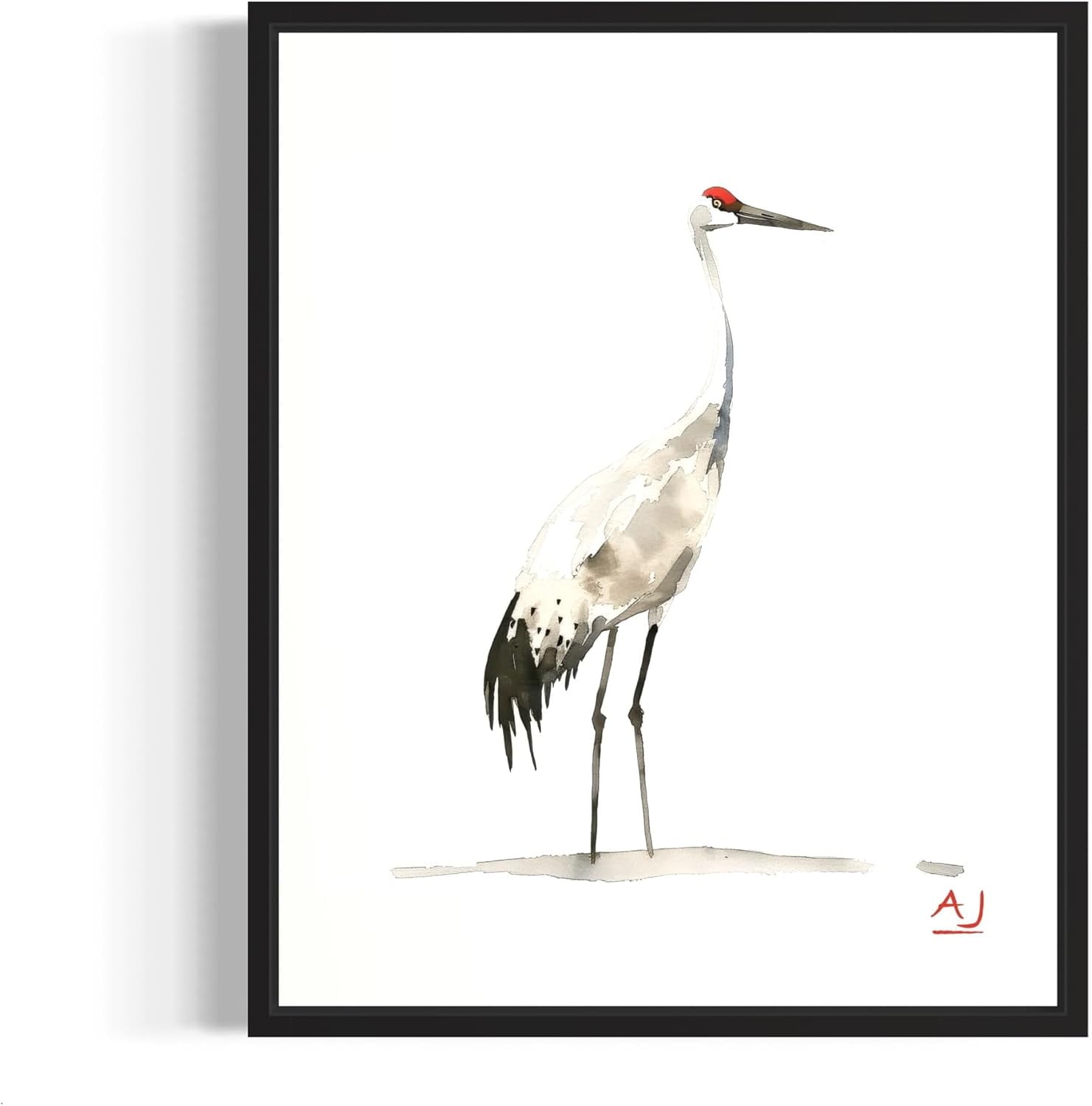 AatoeaX Crane Art Print Poster, Bird Watercolor Painting, Nature Animal ...
