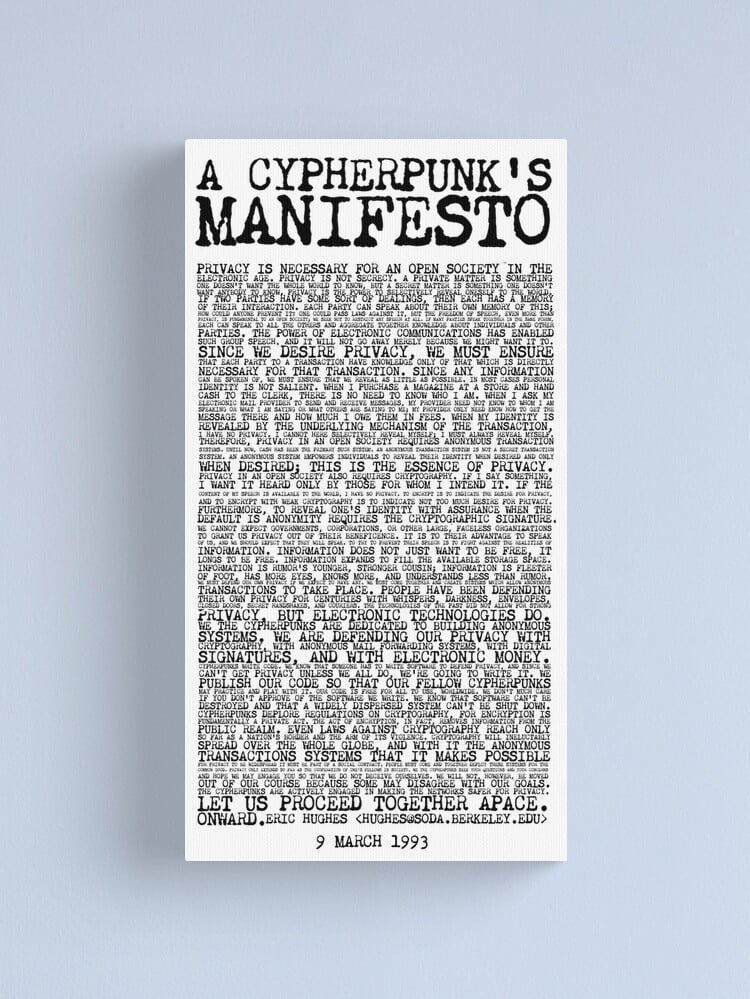 AatoeaX A Cypherpunk’s Manifesto Canvas Print Modern Wall Art Canvas Poster – Aesthetic Print ...