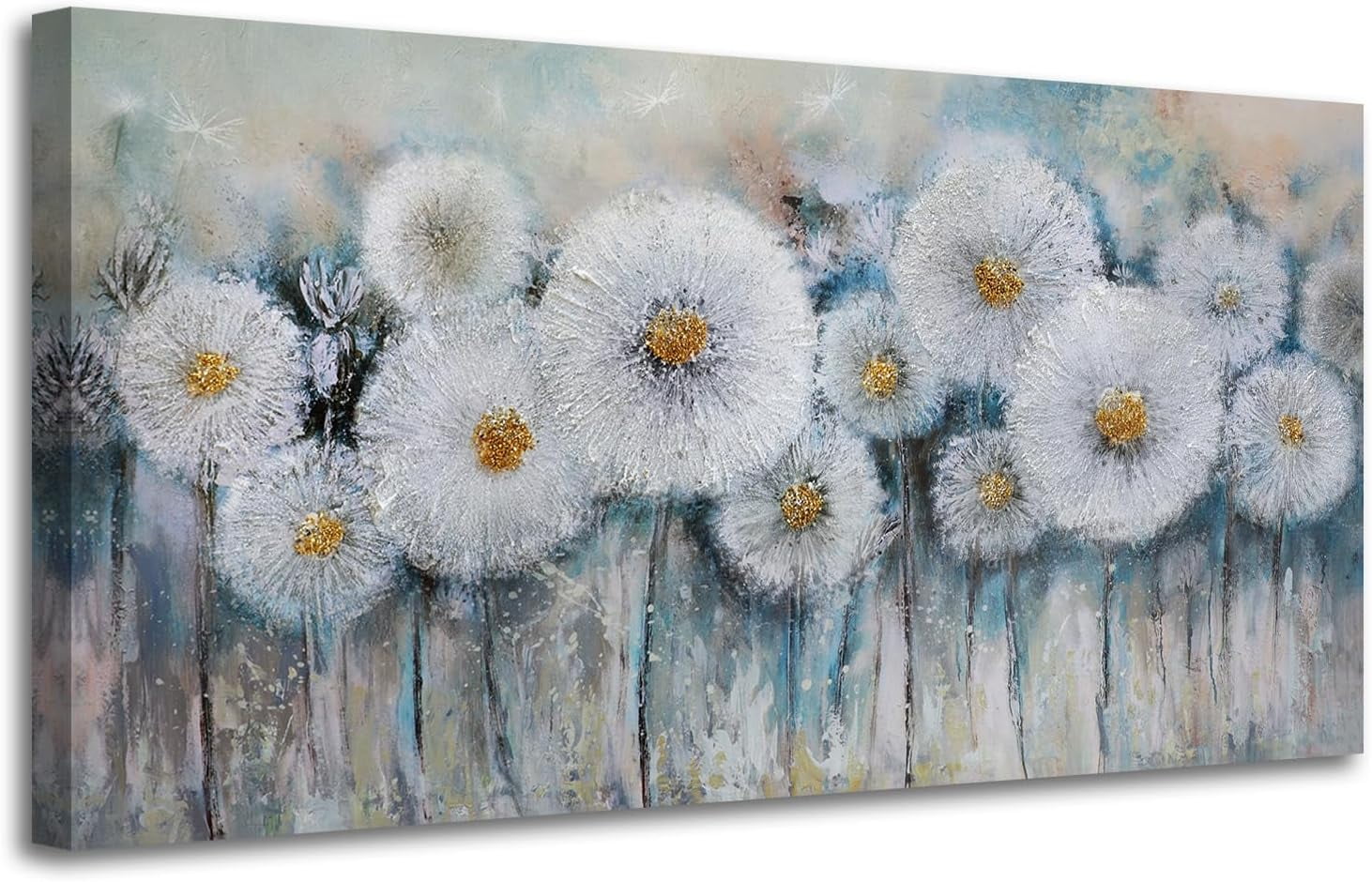 AatoeaX Dandelion Canvas Wall Art Grey Elegant Flowers Landsape ...
