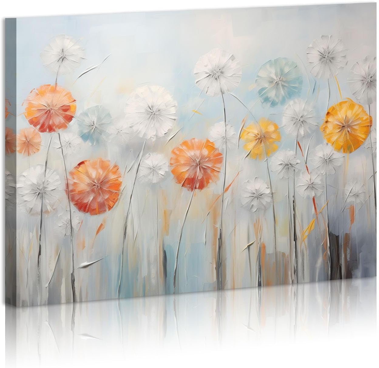 AatoeaX Dandelion Canvas Wall Decor Floral Painting White Bloosom ...