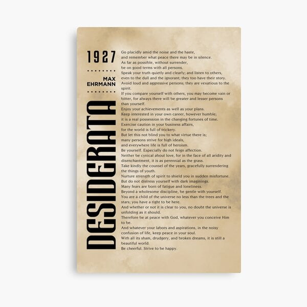 AatoeaX Desiderata, Max Ehrmann - Typography Print 9 - Literary Poster ...