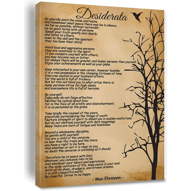 AatoeaX Desiderata Quotes Print Poem Inspirational Office Wall Art ...