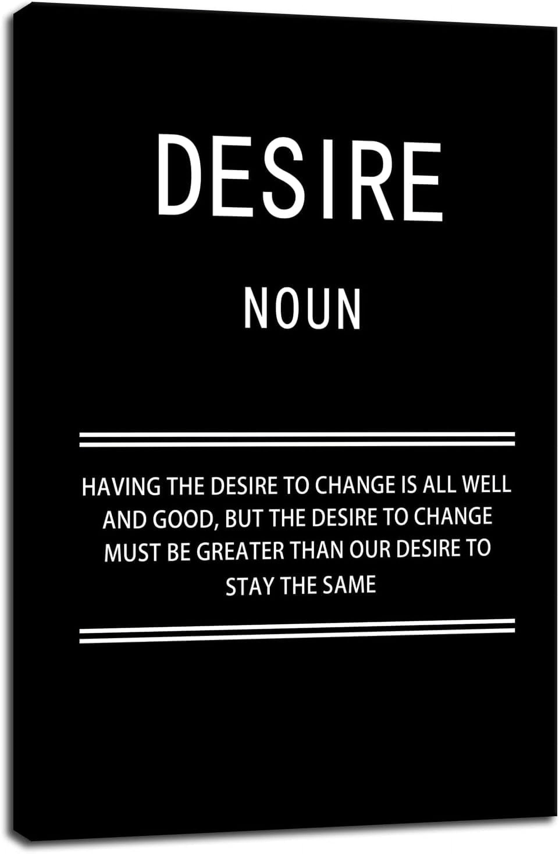 AatoeaX Desire Noun Inspirational Canvas Office Print Wall Art ...