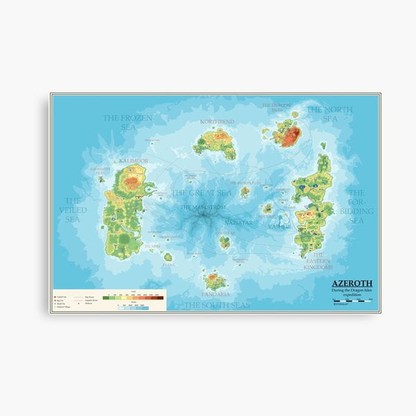 AatoeaX Detailed Azeroth map Canvas Print Modern Wall Art Canvas Poster ...