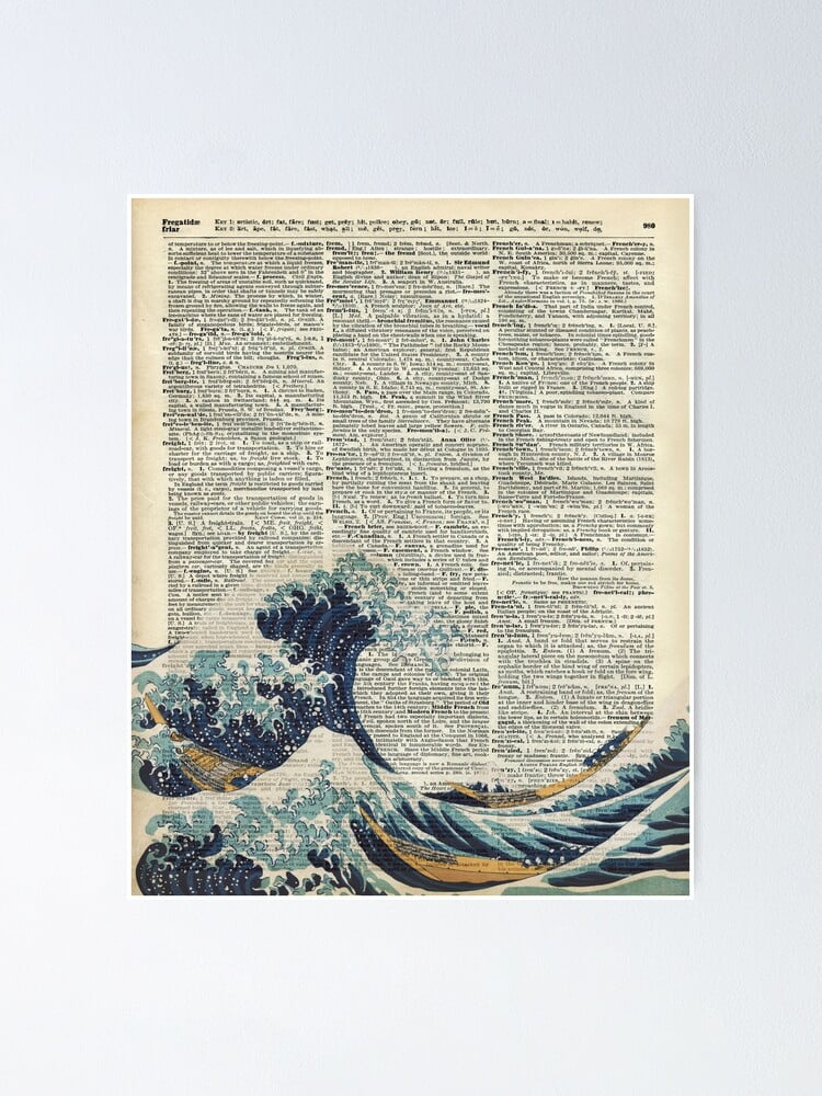 AatoeaX Dictionary Art - The Great Wave off Kanagawa, Sea, Waves Poster ...