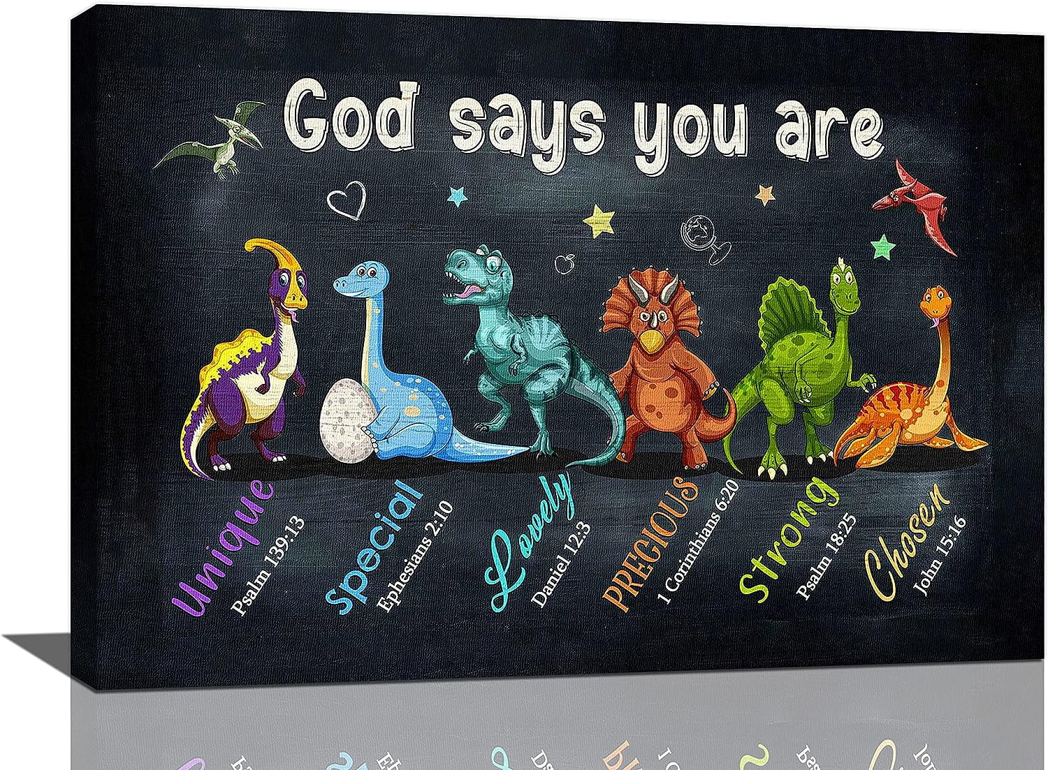 AatoeaX Dinosaur Wall Art for Kids Bedroom God Say You are Unique ...