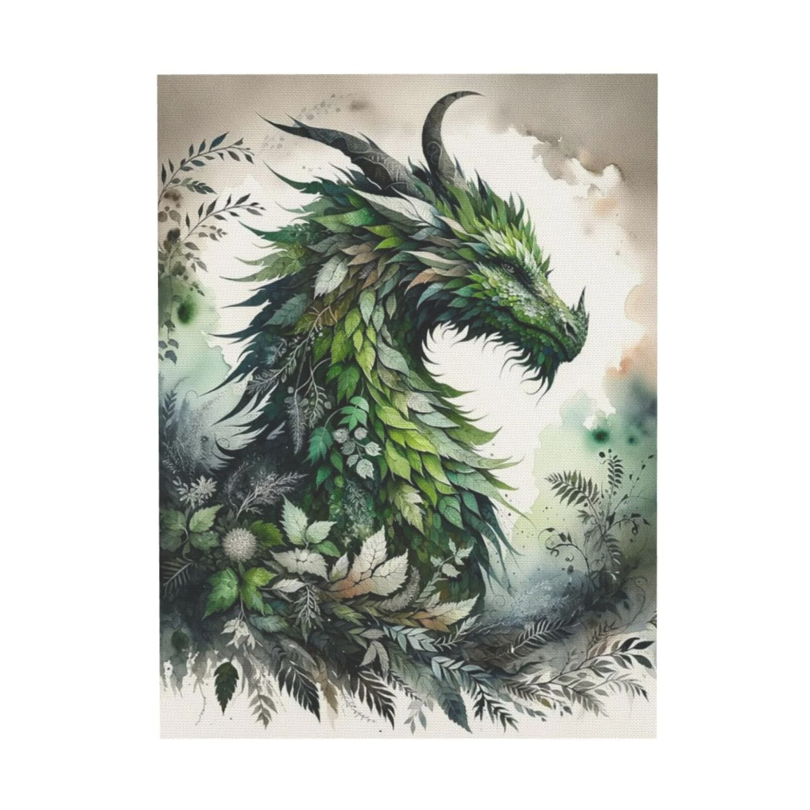 AatoeaX Dragon Wall Art Green Dragon Pictures Wall Decor Dragon Leaf ...