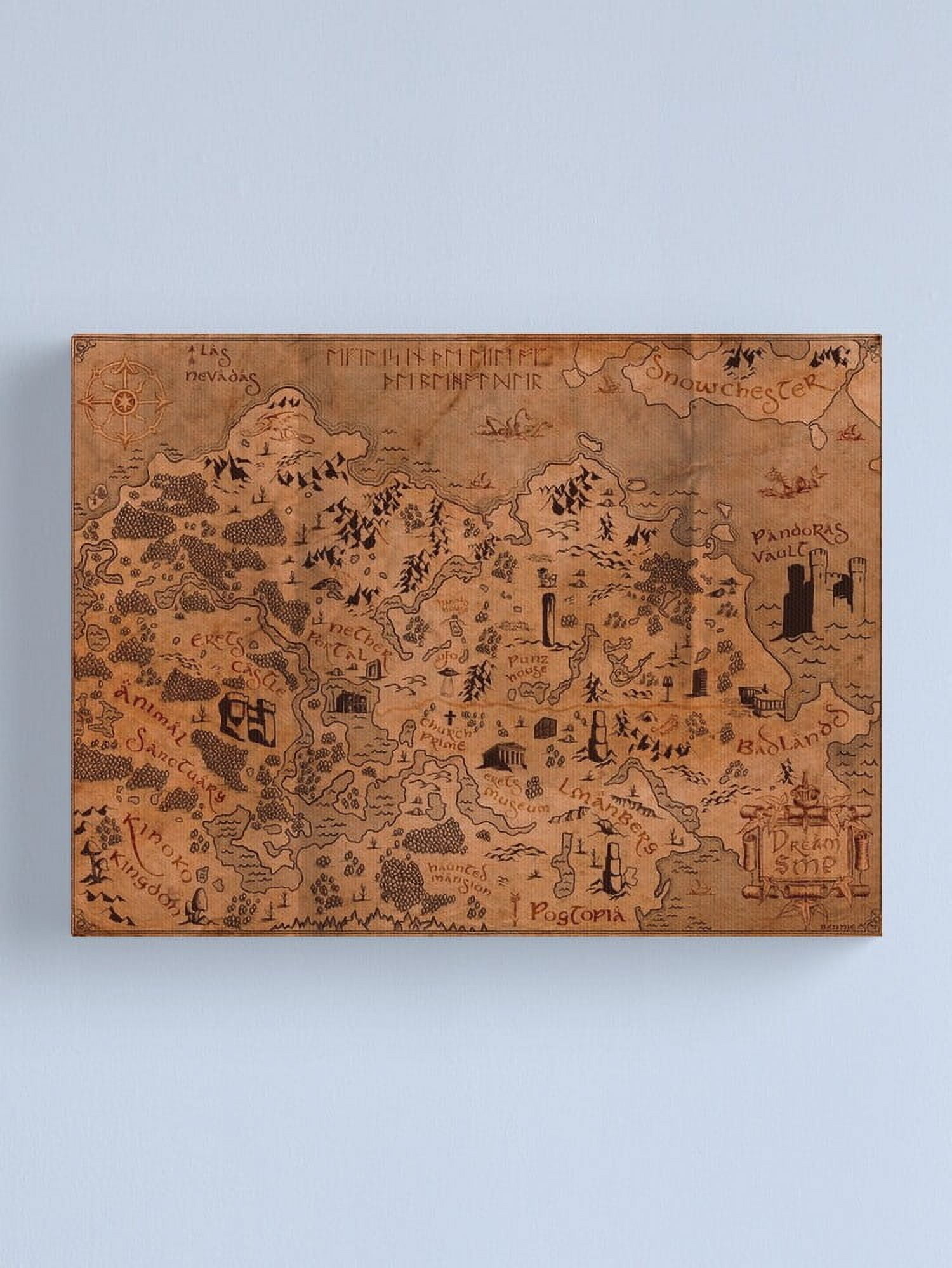 AatoeaX Dream SMP Map Illustration Canvas Print Aesthetic Home Decor ...