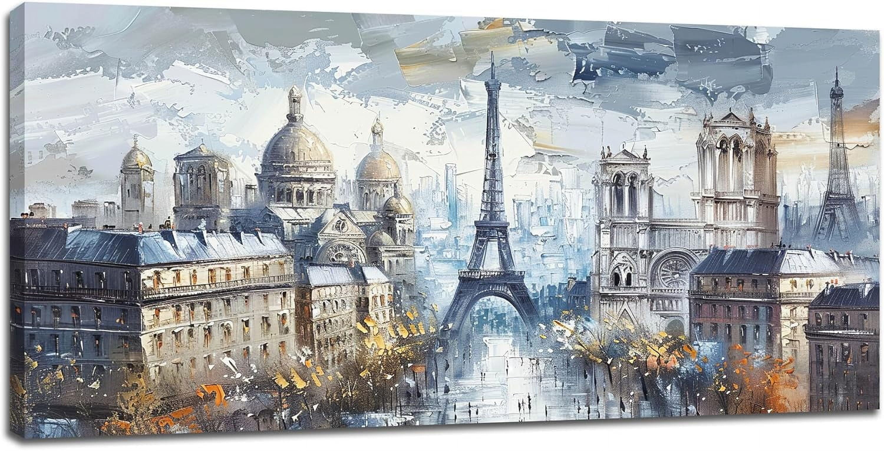 AatoeaX Eiffel Tower Wall Art Paris Landmark Pictures Wall Decor French ...
