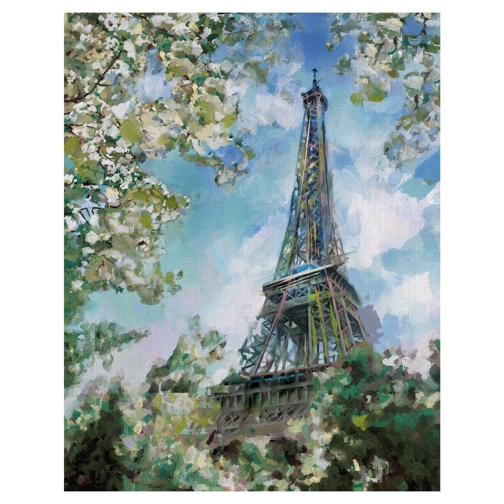 AatoeaX Eiffel View Paris France Arts Wrapped Canvas Painting Art Print ...