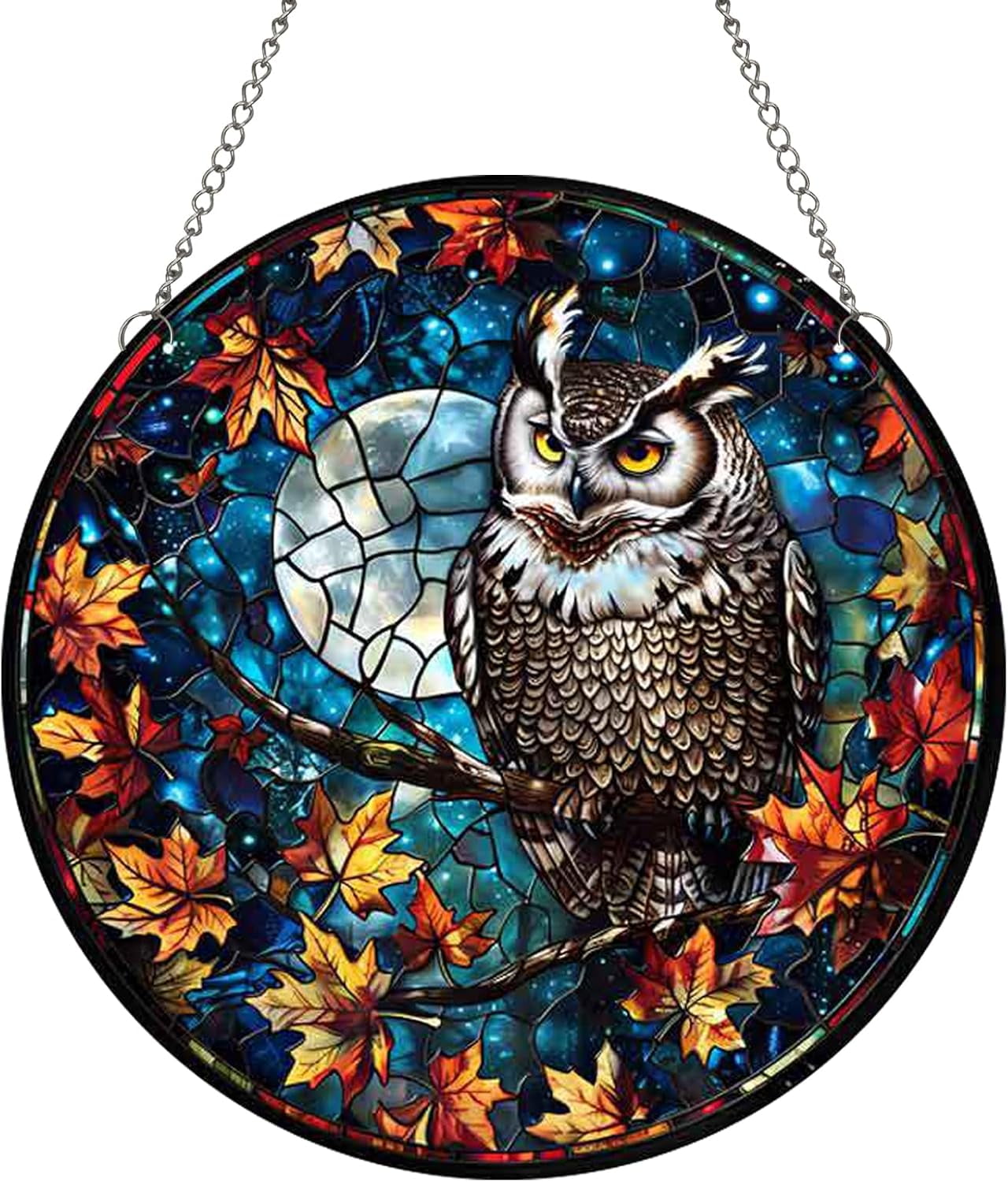 AatoeaX Elegant Owl Window Decor: Moonlit Scene, Transparent Acrylic ...