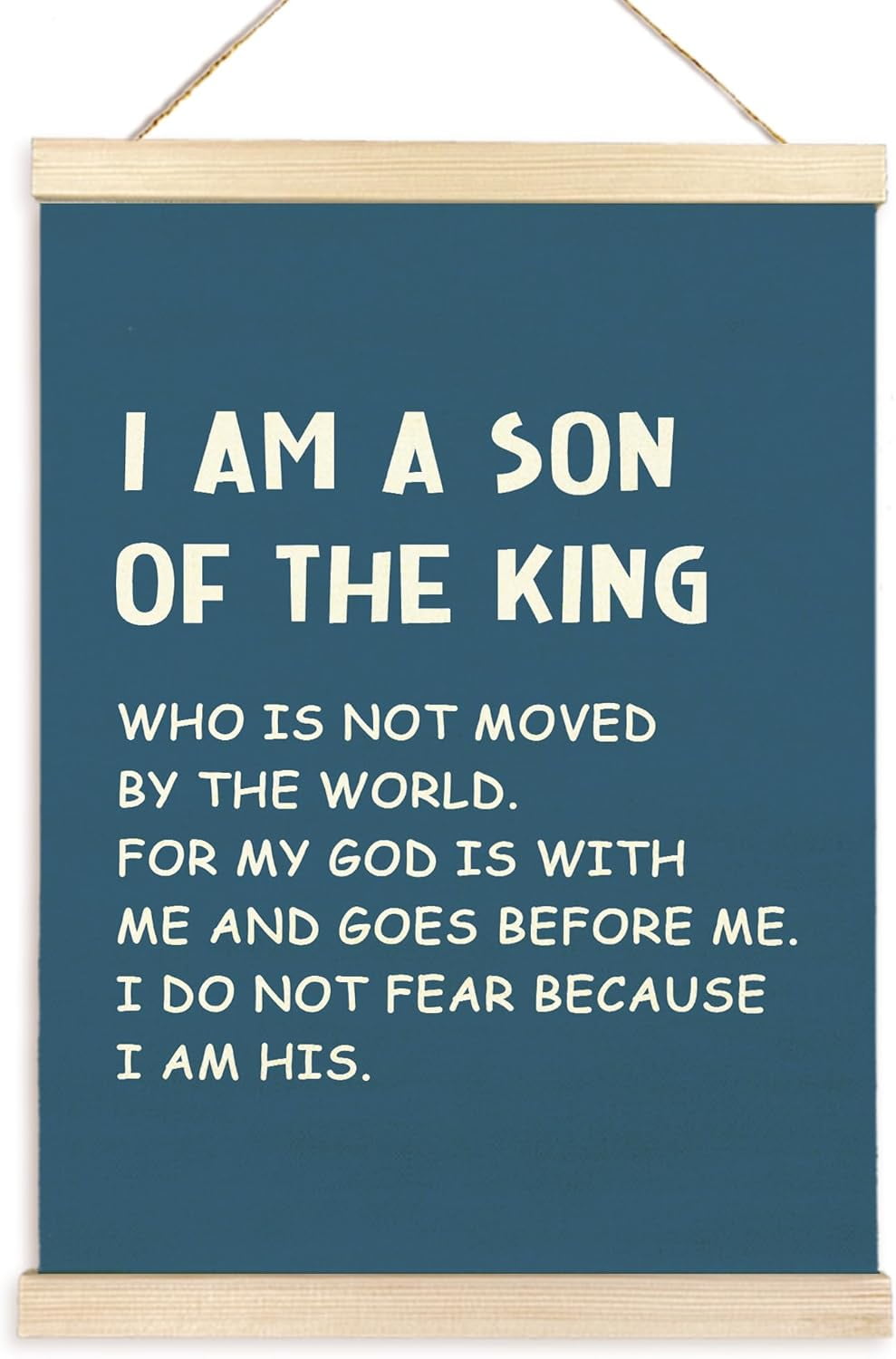AatoeaX Elegant "I Am a Son of the King" Scroll, Linen Canvas, Navy ...