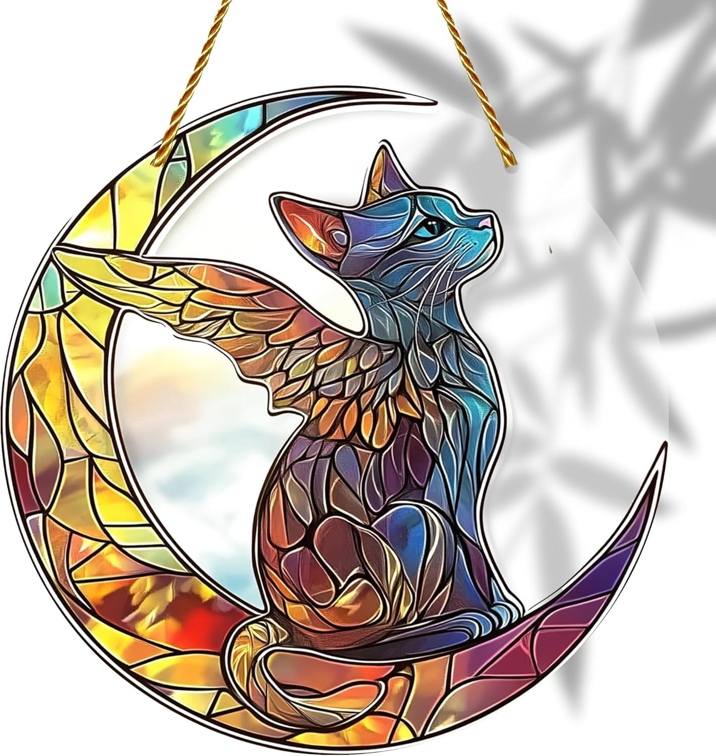 AatoeaX Enchanting Winged Cat Acrylic Hanging - Whimsical, Magical for ...