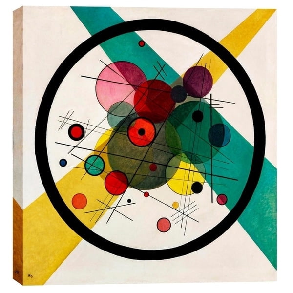 AatoeaX Epic Graffiti "Circles In A Circle" Canvas Wall Art - White ...