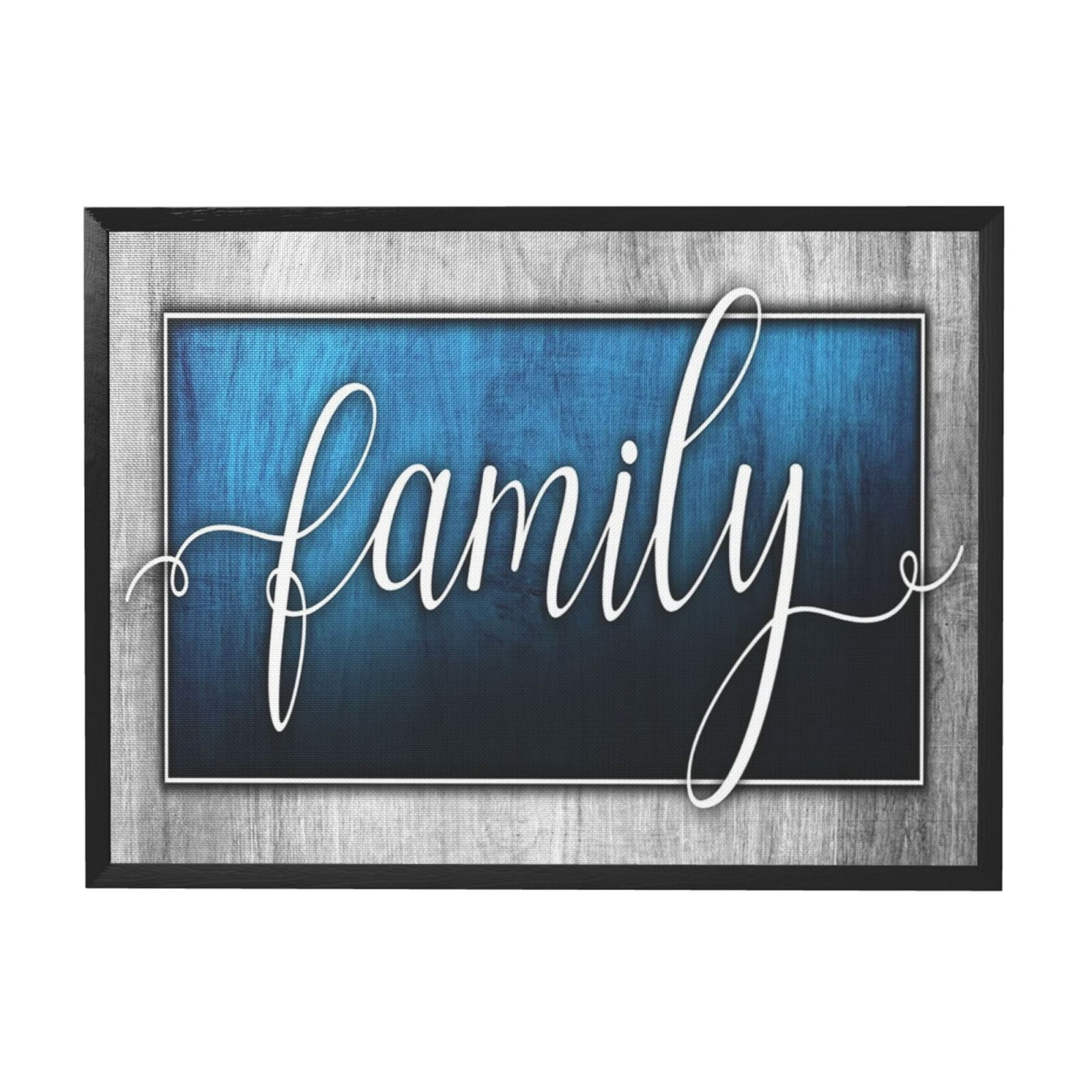 AatoeaX Family Canvas Wall Art-Navy Blue Family Wall Decor-Family Word ...