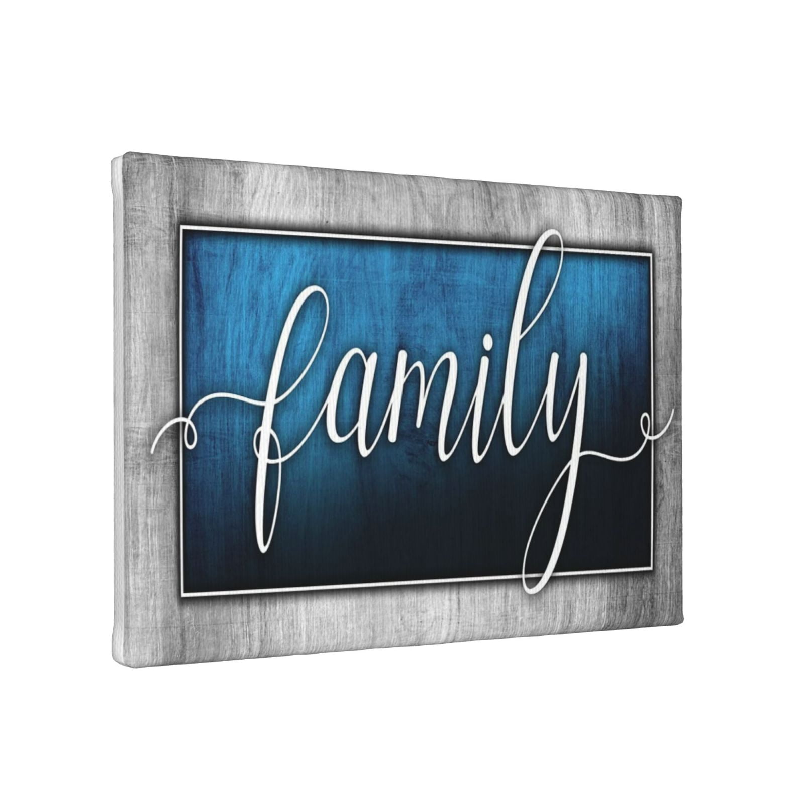 AatoeaX Family Canvas Wall Art-Navy Blue Family Wall Decor-Family Word ...