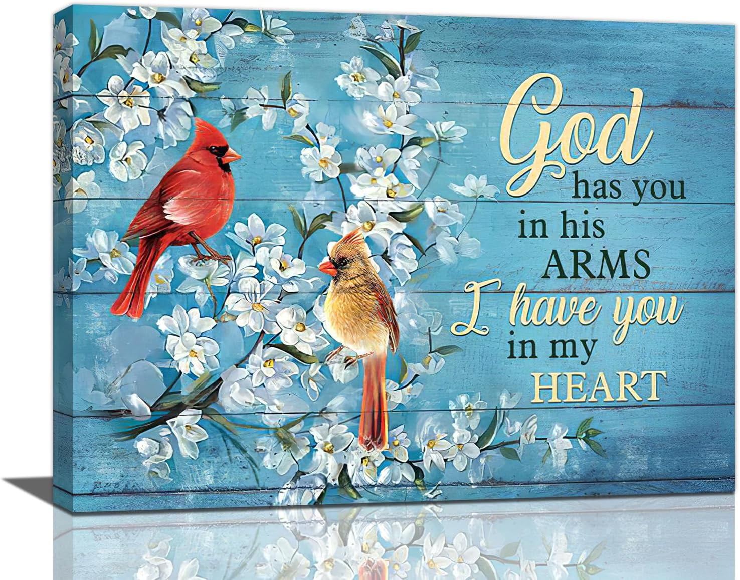 AatoeaX Farmhouse Cardinal Wall Art Rustic Cardinal Bird Flower ...