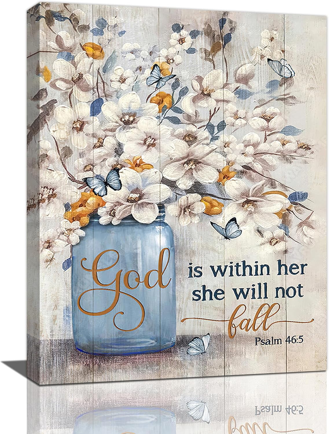 AatoeaX Farmhouse Flower Bible Verse Wall Art Christian Scripture Wall ...