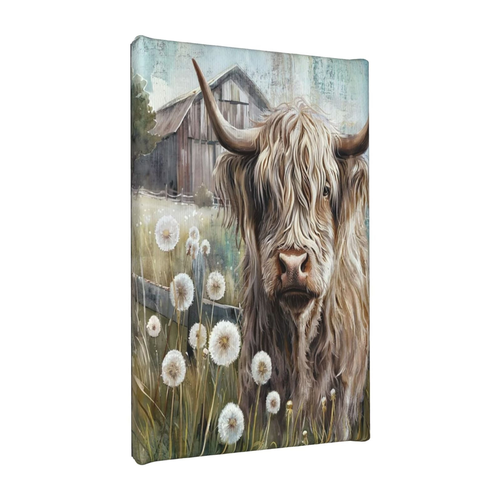 AatoeaX Farmhouse Highland Cow Wall Decor in Neutral colour: Rustic Cow ...