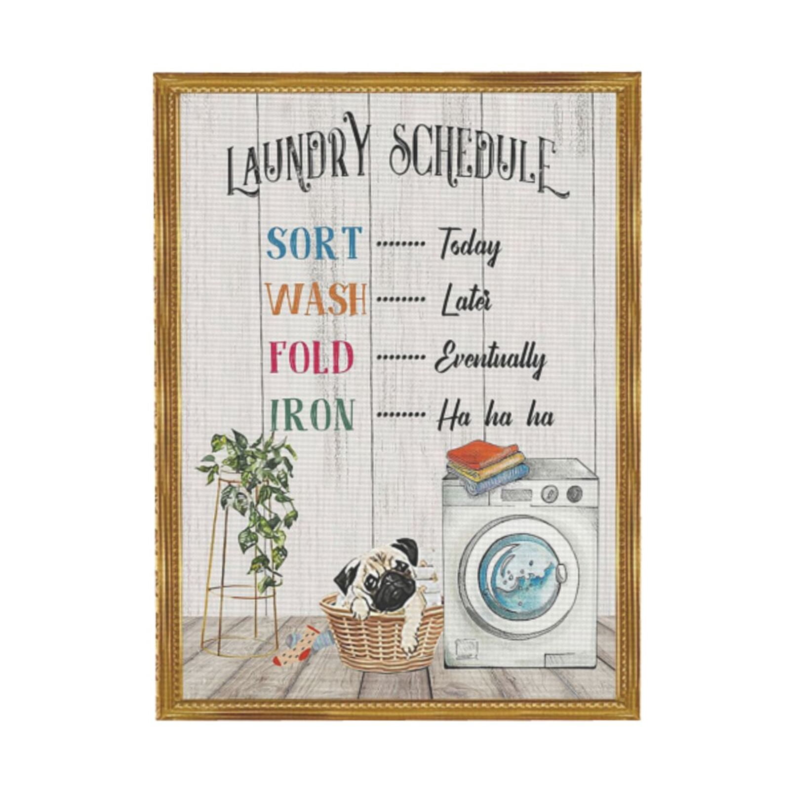 AatoeaX Farmhouse Laundry Wall Art Laundry Room Decor Canvas Art ...