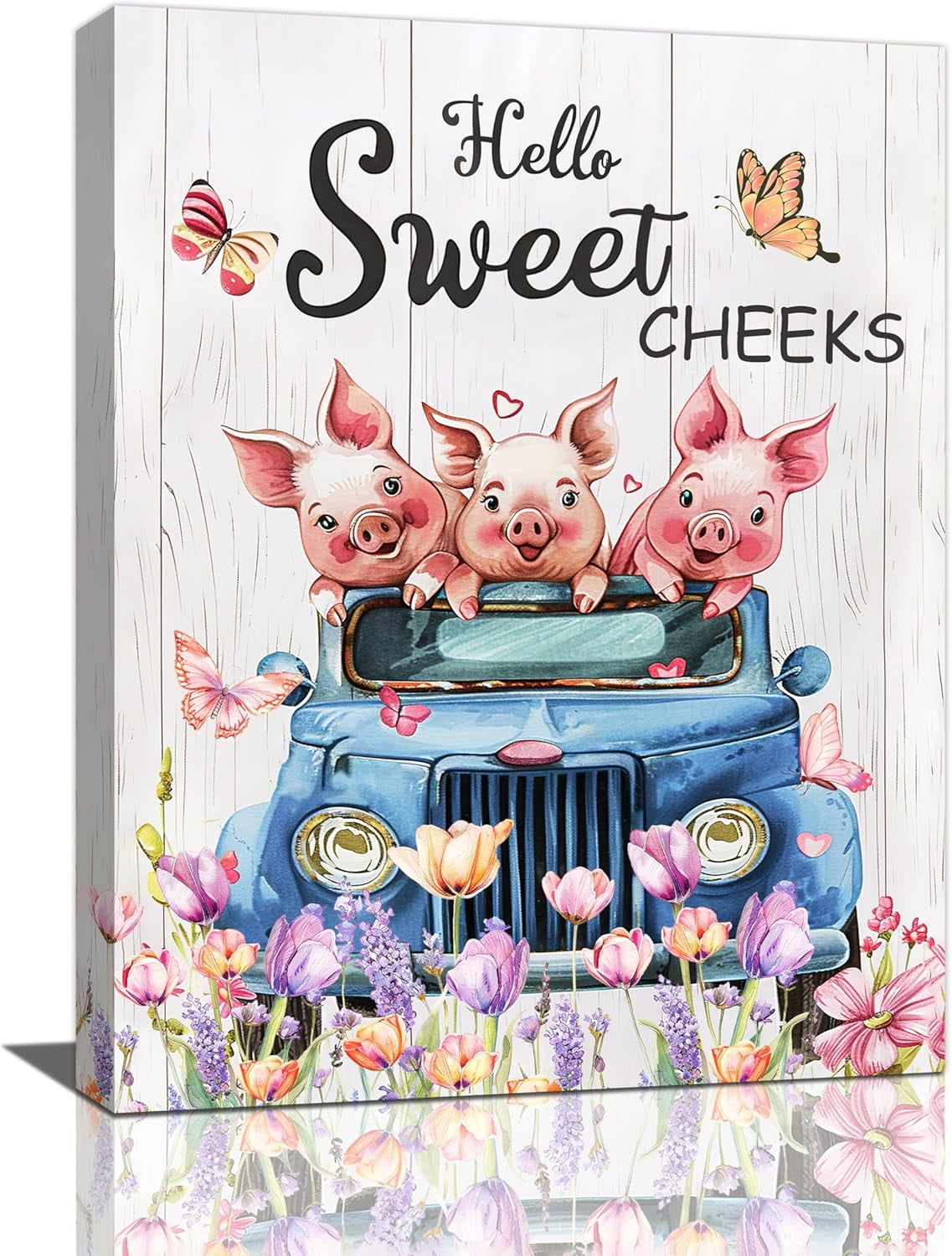 AatoeaX Farmhouse Pigs Wall Art Piggy driving Car Pictures Wall Decor ...