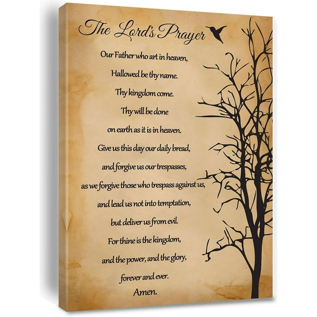AatoeaX Our Father Prayer Wall Art,Christian The Lords Prayer Decor ...
