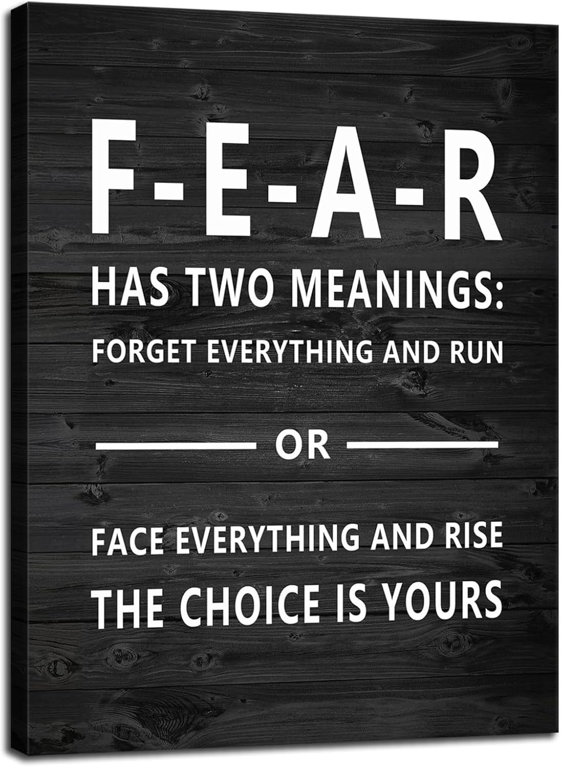 AatoeaX Fear Has Two Meanings Motivational Poster Inspirational Canvas ...
