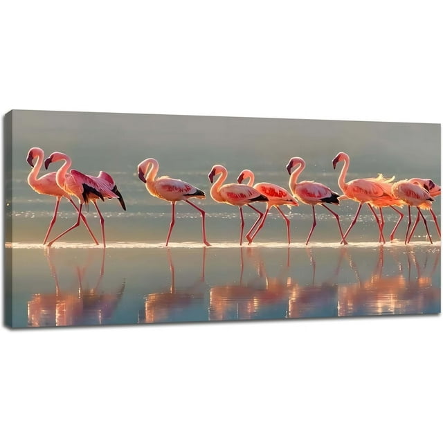 AatoeaX Flamingo Canvas Wall Art for Living Room Pink Flamingos Prints ...