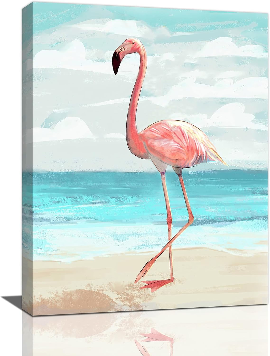 AatoeaX Flamingo Decor Bathroom Wall Art Ocean Coastal Pictures Wall ...