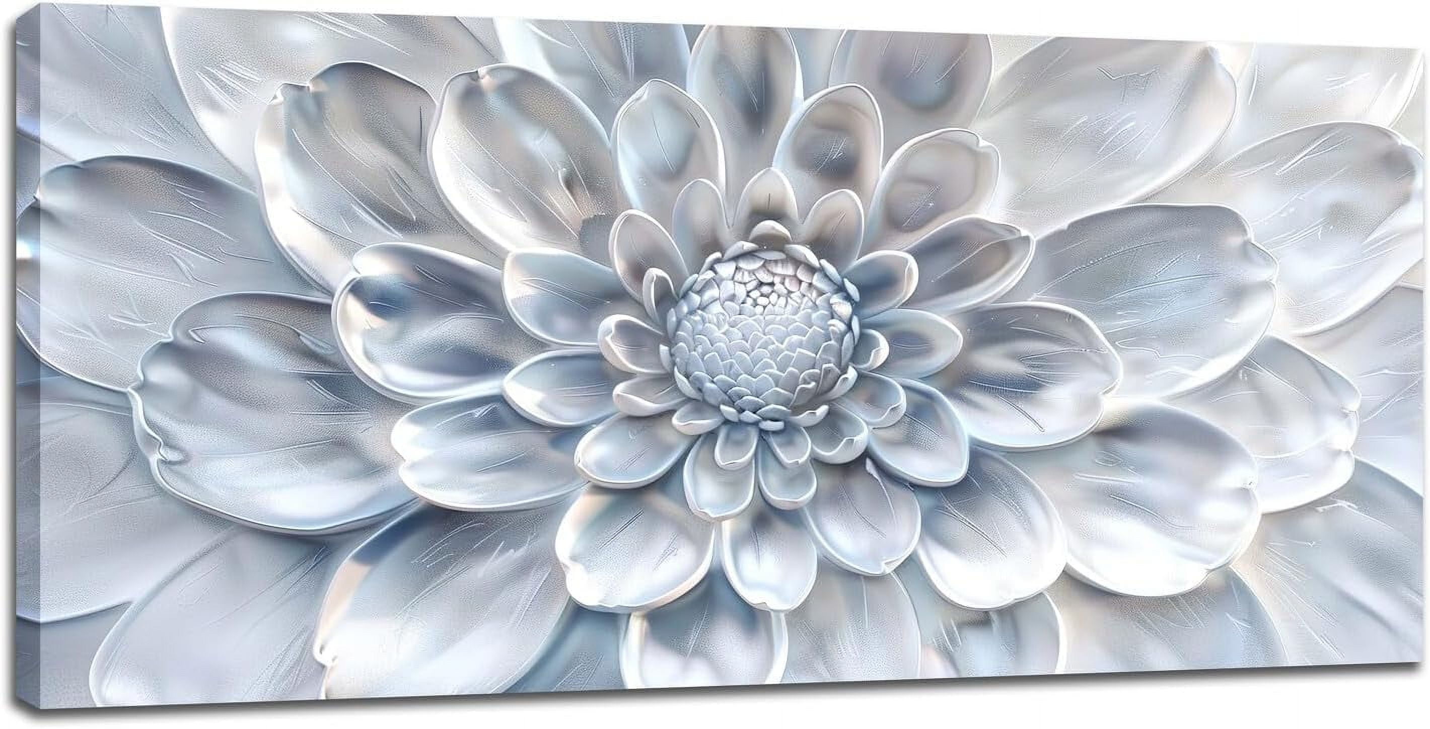 AatoeaX Floral Wall Art Abstract White Flower Wall Decor Pictures ...