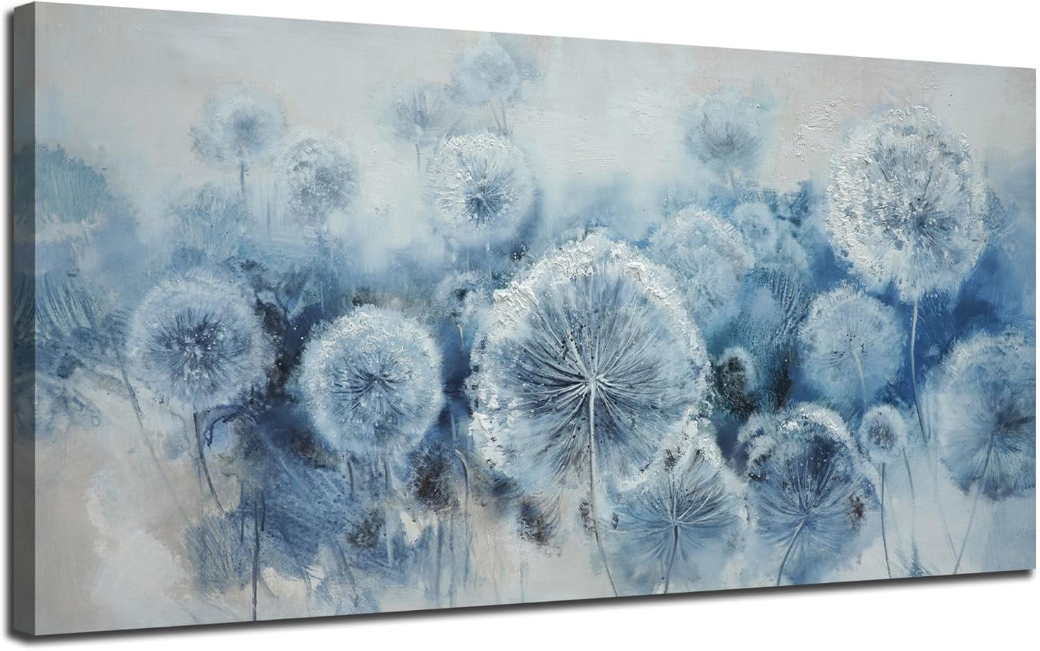 AatoeaX Flower Wall Art Indigo Blue Dandelion Floral Canvas Painting ...