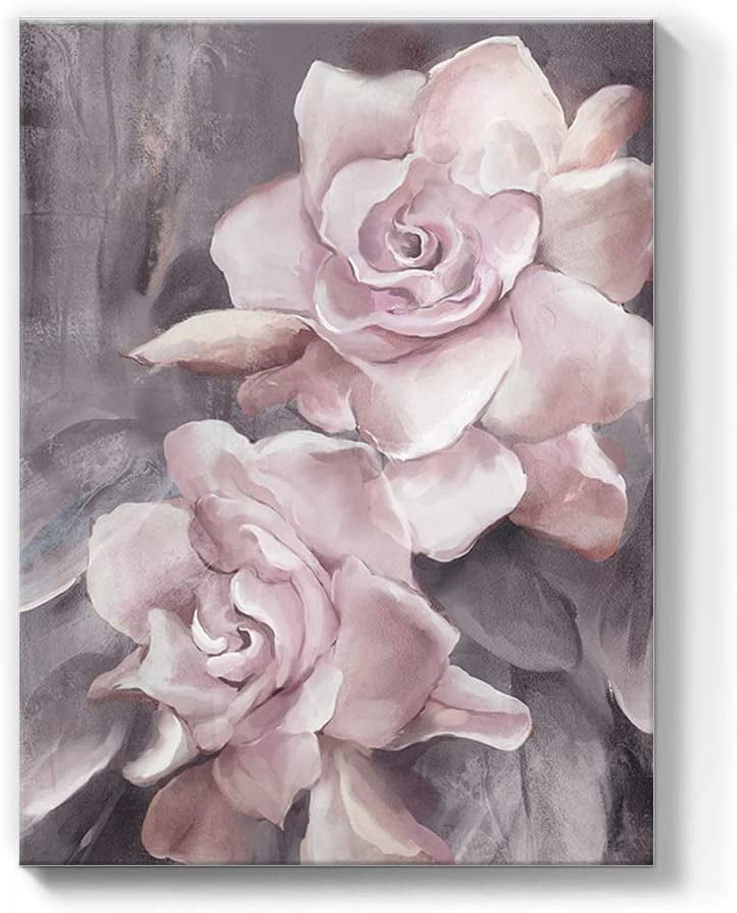 Flowers Canvas Wall Art Floral Prints Pink and Gray Rose Pictures ...