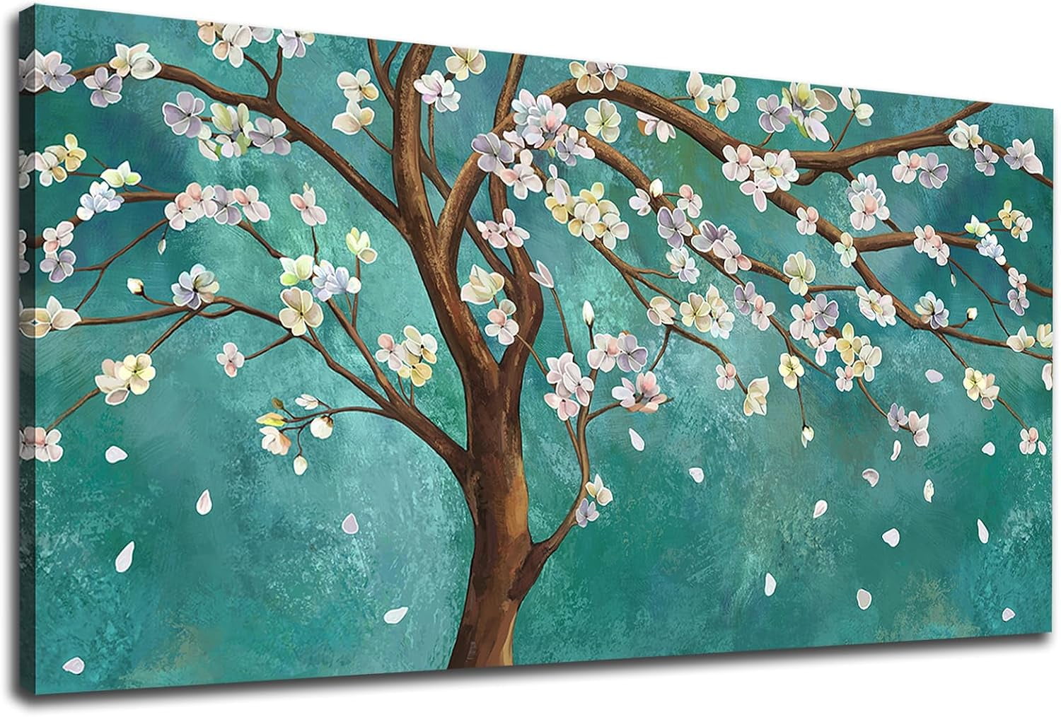 AatoeaX Flowers Tree Wall Art - Peach Blossom Canvas Pictures Elegant ...